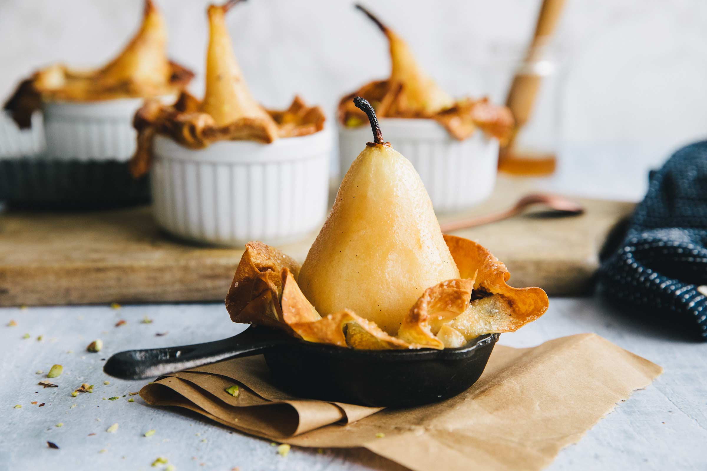 Chocolate stuffed baked pears with phyllo dough | Jernej Kitchen